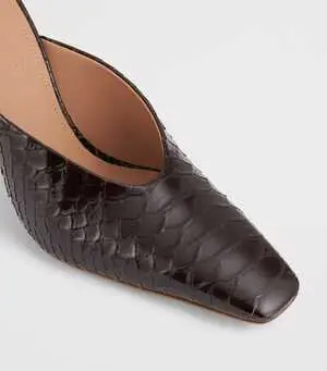 MALONE SOULIERS Embossed Leather Rowe Mules 90
