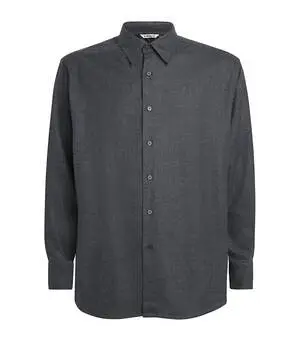 Auralee Wool Flannel Shirt - Grey
