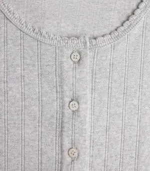 LESET Cotton Pointelle Cardigan