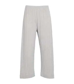 LESET Cotton Pointelle Cropped Trousers