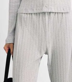 LESET Cotton Pointelle Cropped Trousers