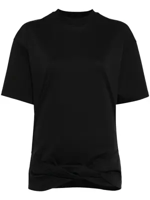 Off-White Arrows-embroidery Cotton T-shirt - Black