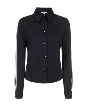 Palm Angels Long-sleeved Striped Shirt - Black