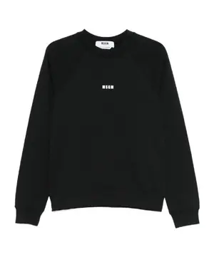 MSGM Cotton Crewneck Sweatshirt - Black