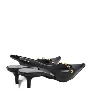 Balenciaga Studded Leather Slingback Pumps