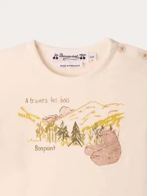 Bonpoint Crewneck Long Sleeve T-shirt With Printed Pattern - No