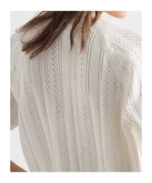 Prada Short-sleeved Openwork Cotton Cardigan