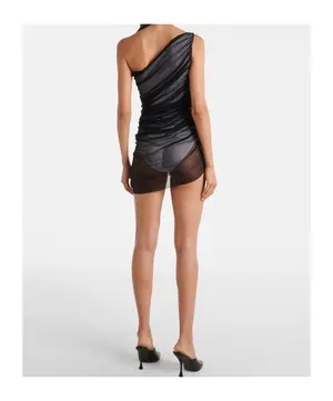 Norma Kamali Diana Miro Sheer Mesh Minidress