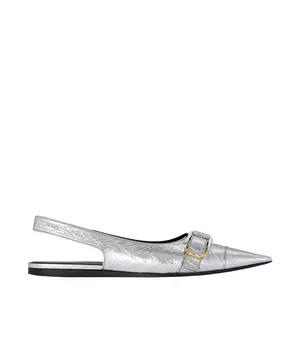 Givenchy Voyou Slingback Ballet Flats - Silver
