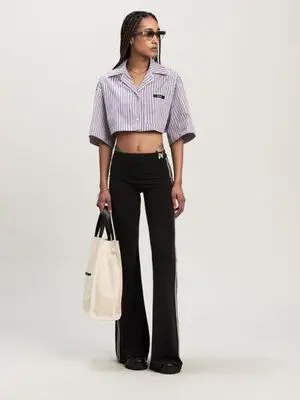 Palm Angels Side Stripe Detailed Flared Trousers