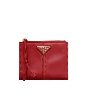 Prada Small Leather Wallet - Red