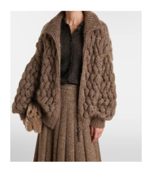 Brunello Cucinelli Open-knit Sequined Mohair And Wool-blend Cardigan