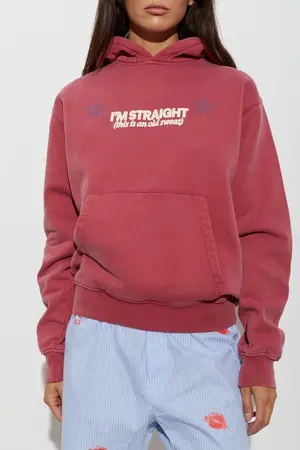 CARNE BOLLENTE Distressed Cotton Hoodie With Graphic Print