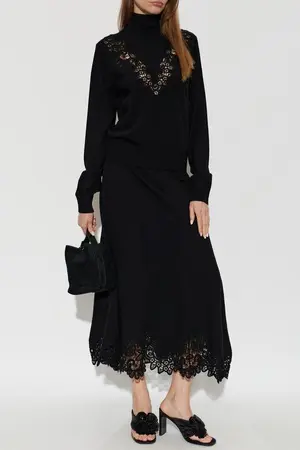 Zimmermann Wool Sweater With A Stand-up Collar