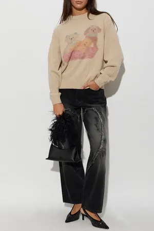 CARNE BOLLENTE Crew Neck Sweater With Dog Print
