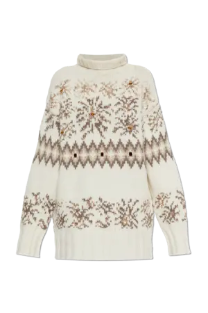 Fabiana Filippi Wool Turtleneck With Appliqués