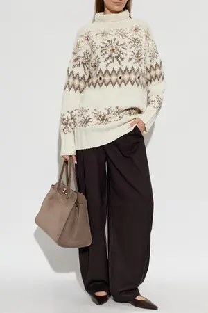 Fabiana Filippi Wool Turtleneck With Appliqués