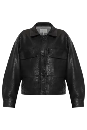 Munthe Leather Jacket ‘vineth’ In Vintage Style - Black