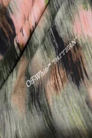 Off-White Long Sleeve Printed Midi Dress