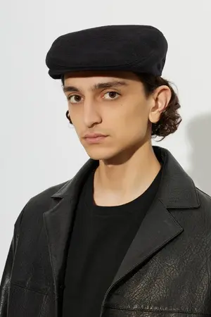 Jacquemus Valerie Cotton Flat Cap - Black