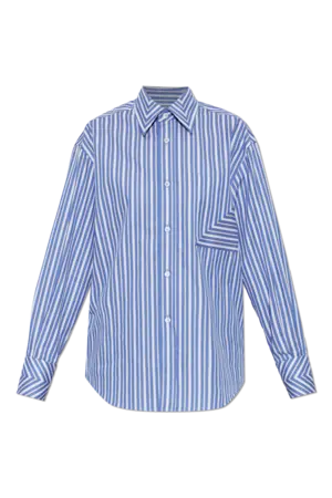 Victoria Beckham Striped Pocket Shirt - Blue