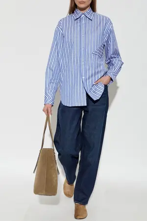 Victoria Beckham Striped Pocket Shirt - Blue