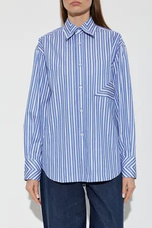 Victoria Beckham Striped Pocket Shirt - Blue