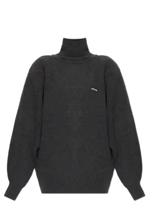 ROTATE BY BIRGER CHRISTENSEN Wool Turtleneck With Logo Patch