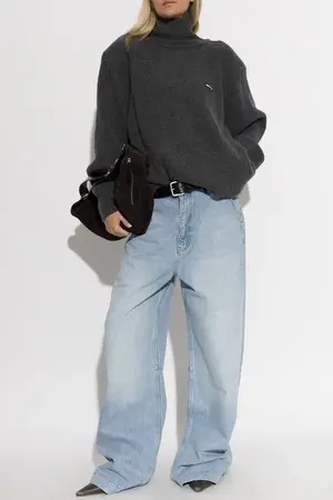 ROTATE BY BIRGER CHRISTENSEN Wool Turtleneck With Logo Patch