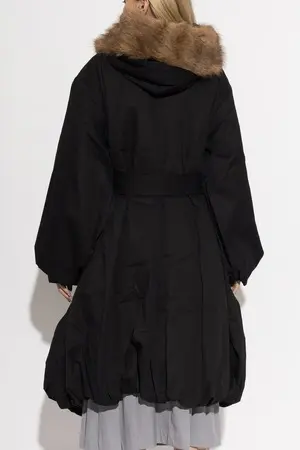 ROTATE BY BIRGER CHRISTENSEN Faux Fur Trimmed Oversized Coat