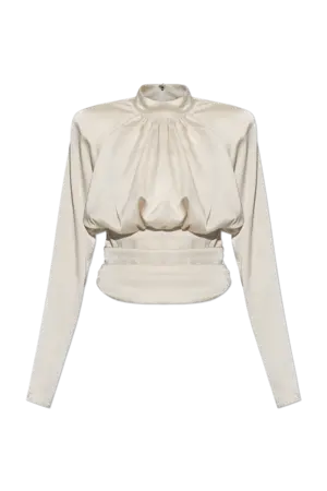 ROTATE BY BIRGER CHRISTENSEN Satin Draped Top