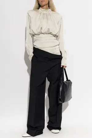 ROTATE BY BIRGER CHRISTENSEN Satin Draped Top