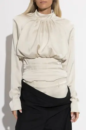 ROTATE BY BIRGER CHRISTENSEN Satin Draped Top