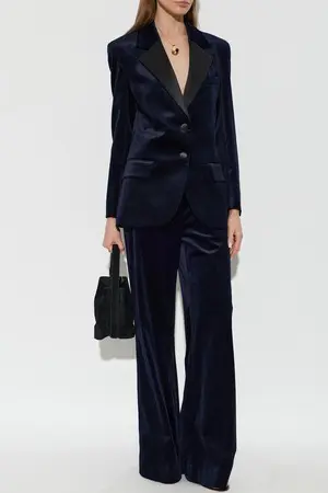 Victoria Beckham Velvet Single-breasted Blazer