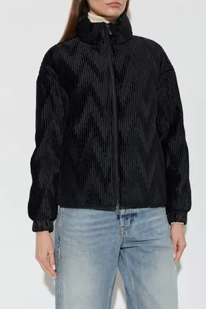 Emporio Armani Down Jacket With A Velvet Finish