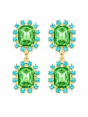 THE PINK REEF Twin Gem Earring In Peridot - Green