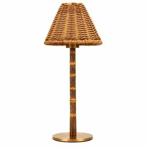 DUGGAN SOCIETY Francis Cordless Bamboo Table Lamp - Brown