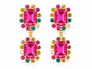 THE PINK REEF Twin Gem Earring In 90’s - Pink