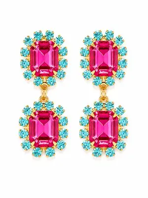 THE PINK REEF Twin Gem Earring In Bright - Pink
