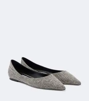JIMMY CHOO Love Herringbone Ballet Flats