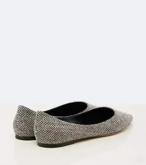 JIMMY CHOO Love Herringbone Ballet Flats