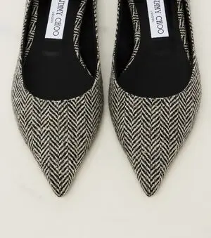 JIMMY CHOO Love Herringbone Ballet Flats