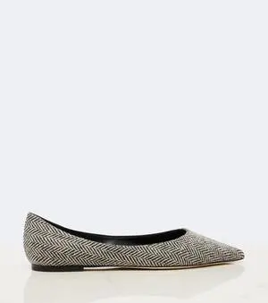 JIMMY CHOO Love Herringbone Ballet Flats