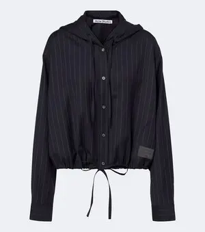 Acne Studios Pinstripe Hooded Wool Jacket
