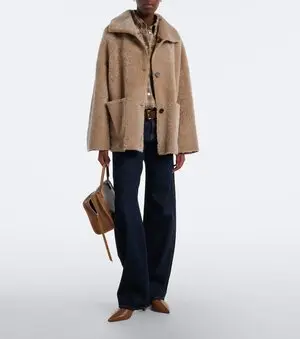 ARMA Isabella Reversible Shearling Jacket - Beige