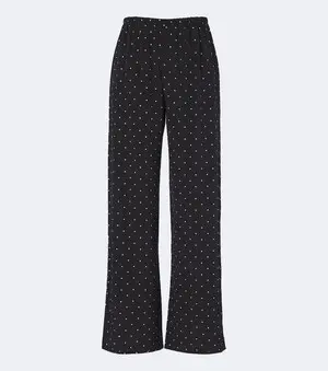 Asceno Austin Polka-dot Silk Wide-leg Pants