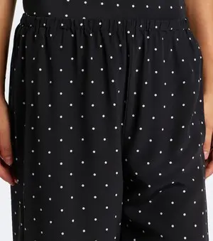 Asceno Austin Polka-dot Silk Wide-leg Pants
