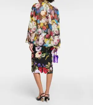 Dolce & Gabbana Floral Silk Chiffon Blouse