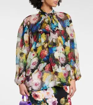 Dolce & Gabbana Floral Silk Chiffon Blouse