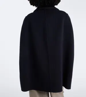 Bottega Veneta Intrecciato Wool And Cashmere Cape - Blue